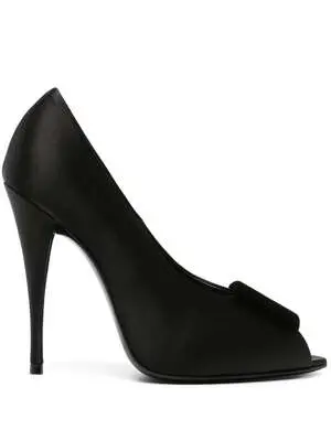 Saint Laurent 115mm Peep-toe Satin Pumps
