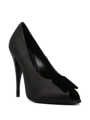 Saint Laurent 115mm Peep-toe Satin Pumps
