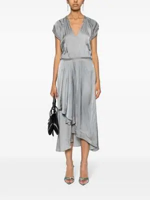 Zadig&Voltaire Randall Satin Midi Dress - Grey