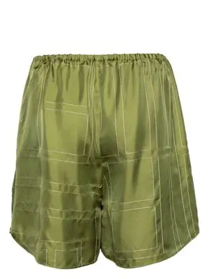 TOTEME Monogram-embroidered Shorts - Green