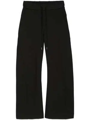 Attachment Drawstring-waistband Wide-leg Trousers - Black