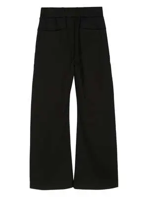 Attachment Drawstring-waistband Wide-leg Trousers - Black