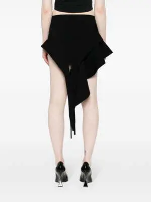 MUGLER Asymmetric Knitted Mini Skirt