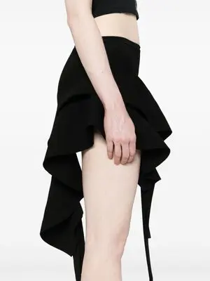 MUGLER Asymmetric Knitted Mini Skirt