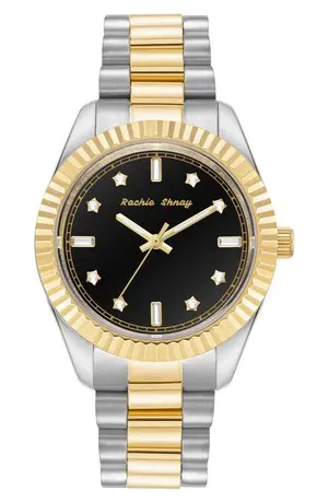 Rachie Shnay Illuminate Automatic Two Tone Bracelet Watch - Black