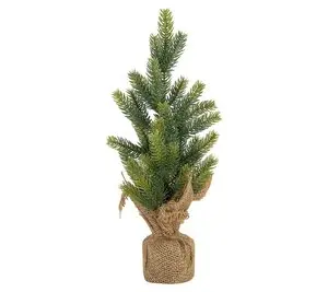 NORTHLIGHT Mini Pine Trees With Burlap Base 1 Set Of 3