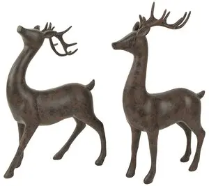 NORTHLIGHT Set Of 2 Brown Deer Christmas Decora Tions 14 - One-color