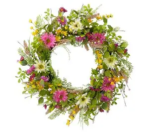 PULEO INTERNATIONAL 30' Spring Door Wreath Mult Icolor