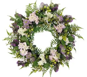 PULEO INTERNATIONAL 30' Hydrangea Floral Spring Door Wreath - One-color