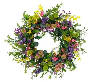 PULEO INTERNATIONAL 24' Artificial Eucalyptus S Ring Wreath - One-color