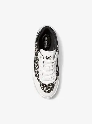 Michael Kors Leopard Print Calf Hair Platform Sneakers