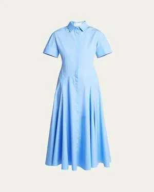Victoria Beckham Victoria Beckham Panelled Shirtdress - Oxford Blue