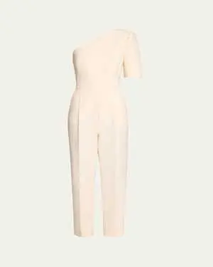 Max Mara Max Mara Smalto One-Shoulder Jumpsuit - Vanilla