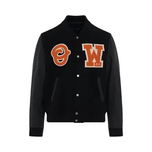 Off-White Patch Varsity Jacket - Black