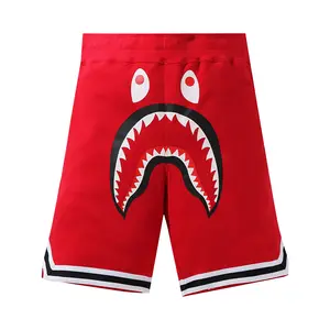 A BATHING APE Shark Basketball Sweat Shorts - Red
