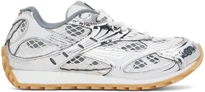 Bottega Veneta Bottega Veneta Silver & White Orbit Sneakers - 1425 White Silver