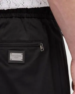 Dolce & Gabbana Apos;s Stretch Cotton Drawstring Pants - Black