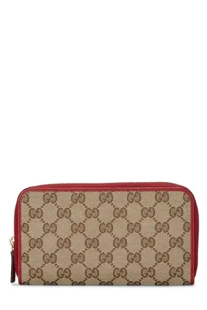 Gucci Original Gg Canvas Zip Around Wallet - Red