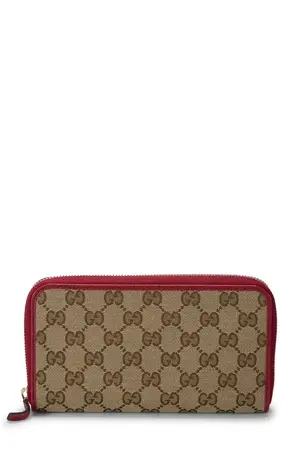 Gucci Original Gg Canvas Zip Around Wallet - Red