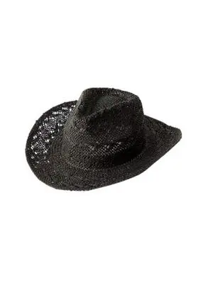 Free People Candy Woven Cowboy Hat - Black