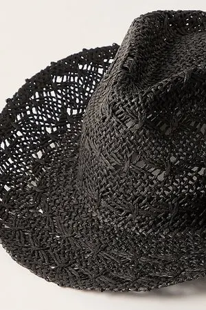Free People Candy Woven Cowboy Hat - Black