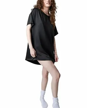 Lunya Washable Silk Oversized Nightshirt - Immersed Black