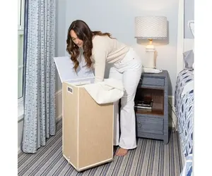 NORI Laundry Hamper With Attached Lid And Optional Wheels