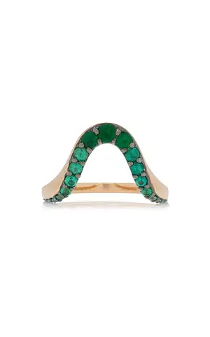 MARIE MAS 18k Rose Gold Emerald Band Ring