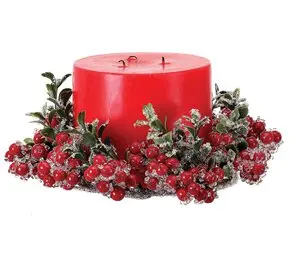 VALERIE PARR HILL Iced Waterproof Berry Boxwood Candle Ring 10' B Y Valerie - One-color
