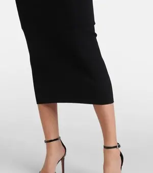 Alaïa Viennen Jersey Midi Skirt