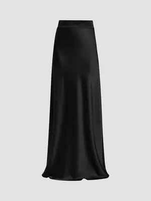 L'Agence Ryker Silk Bias-cut Skirt - Black