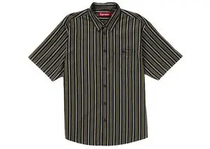 Supreme Loose Fit Stripe Short Sleeve Shirt - Black