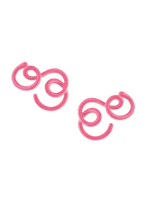 Bea Bongiasca Philosophy X Long Wave Enamel Stud Earrings - Pink