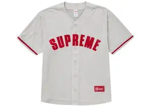 Supreme Ultrasuede Mesh Baseball Jersey - Grey