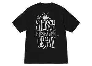 StÜssy Crown International Pigment Dyed Tee Shirt - Black