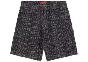 Supreme Warp Jacquard Logos Denim Painter Short