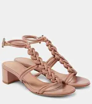 GIANVITO ROSSI Leather Sandals - Beige