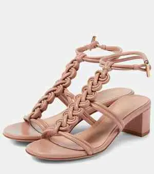 GIANVITO ROSSI Leather Sandals - Beige