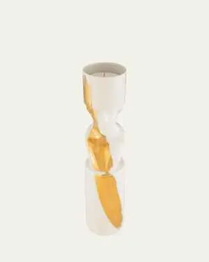GINORI 1735 The Scholar Candleholder, White/gold Lcdc Collection