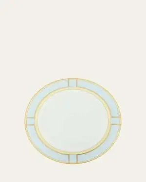 GINORI 1735 Diva Colonna Flat Plate, Celeste Blue