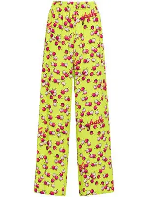 Palm Angels Cherries-patterned Flared Trousers