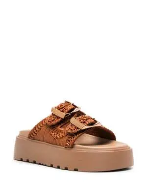 Casadei Birky Ale 40mm Flatform Slides - Brown
