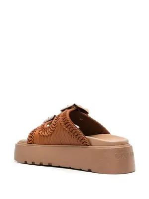 Casadei Birky Ale 40mm Flatform Slides - Brown