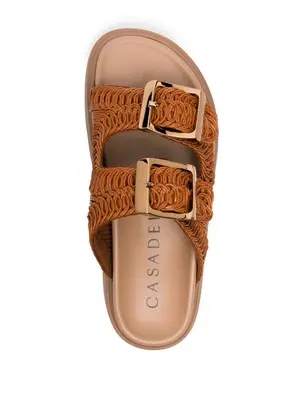 Casadei Birky Ale 40mm Flatform Slides - Brown