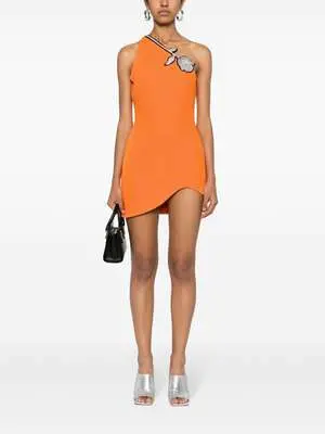 david koma embellished floral applique cady mini dress David Koma Embellished Floral-appliqu Cady Mini Dress in Purple