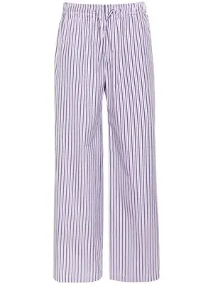 Palm Angels Logo-tag Striped Trousers - Purple