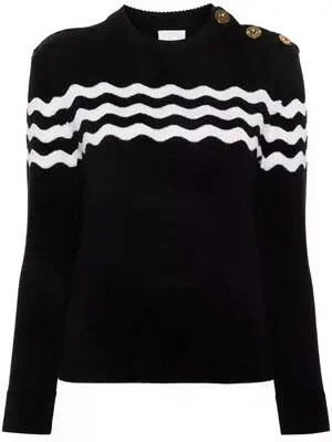 PATOU Wave Knitted Jumper - Blue