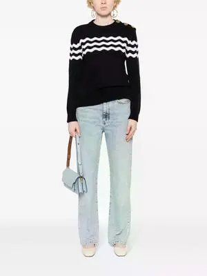 PATOU Wave Knitted Jumper - Blue
