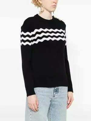 PATOU Wave Knitted Jumper - Blue
