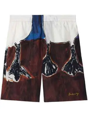 Burberry Graphic Print Deck Shorts - Brown